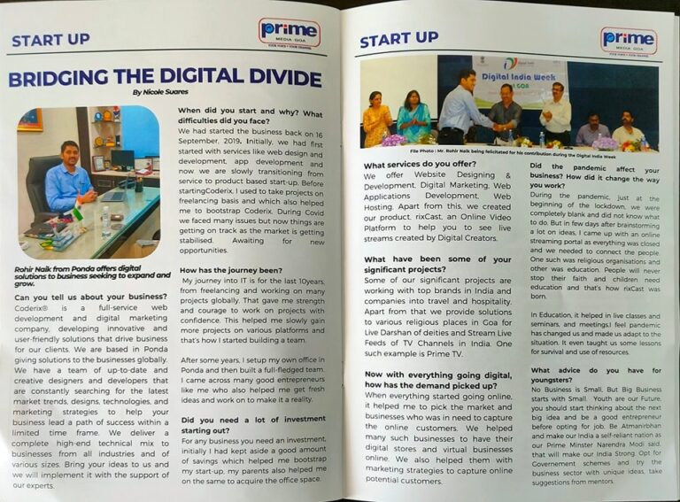 Bridging the Digital Divide - Prime Media Goa - Rtn. Rohir Naik